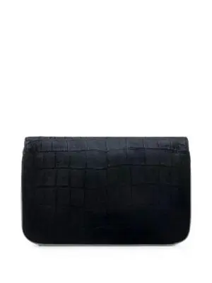 Elisabetta Franchi Velvet Shoulder Bag With Crocodile Print
