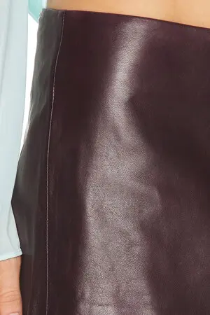 MIMCHIK Mulholland Leather Mini Skirt