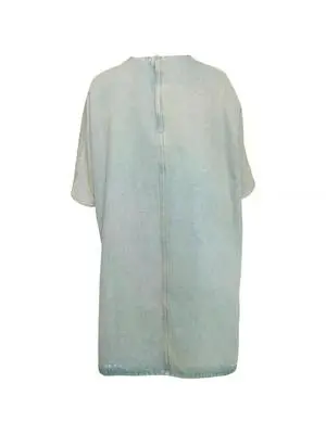 Prada Triangle Logo Washed Denim Shirt Dress