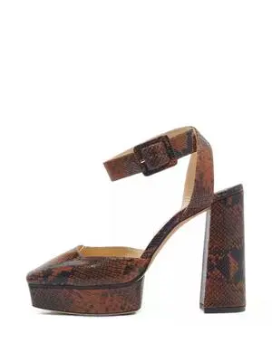 JIMMY CHOO Python-embossed Platform Pumps
