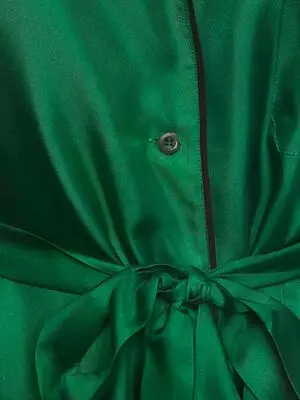 Prada Belted Silk Satin Shirt Midi Dress