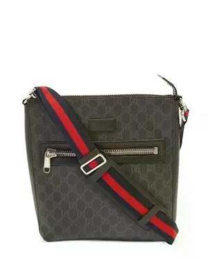 Gucci Gg Supreme Web Messenger Bag - Black