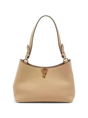 Versace Virtus Leather Tote Bag - Neutrals
