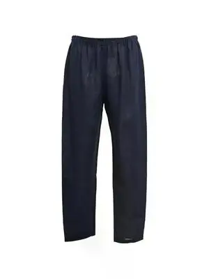 MANSUR GAVRIEL Navy Linen Drawstring Trousers