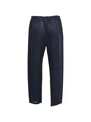 MANSUR GAVRIEL Navy Linen Drawstring Trousers
