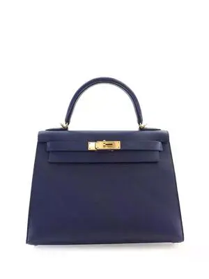Hermès 2014 Epsom Kelly Ii Sellier 28 Satchel - Blue
