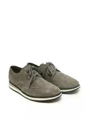 Prada Suede Brogue Perforated Low-top Sneakers