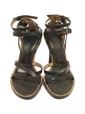 Saint Laurent Leather Ankle Strap High Heel Sandals