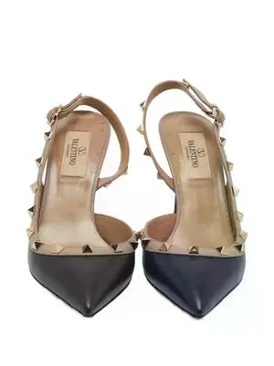 Valentino Garavani Rockstud Leather Slingback Pumps
