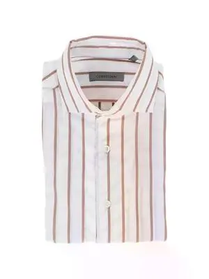 Corneliani Striped-pattern Cotton Shirt - White