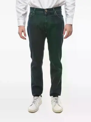 Corneliani Acid-wash Embroidered Jeans