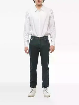 Corneliani Acid-wash Embroidered Jeans