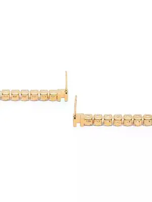 Elisabetta Franchi Tone Logo Plaque Drop Earrings