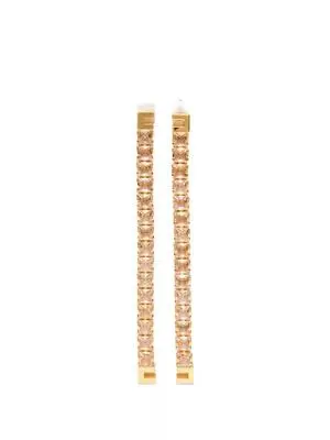 Elisabetta Franchi Tone Logo Plaque Drop Earrings - Gold