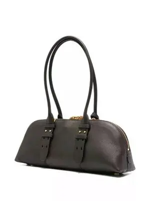 Pinko Big Bowling Horizontal Leather Tote Bag - Brown