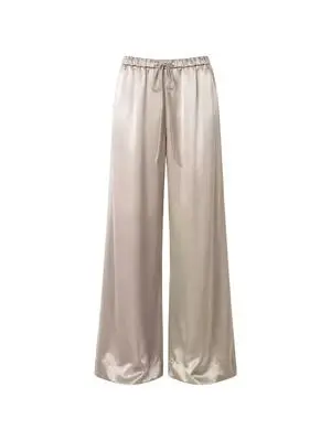 Liviana Conti Drawstring-waist Satin-finish Palazzo Pants