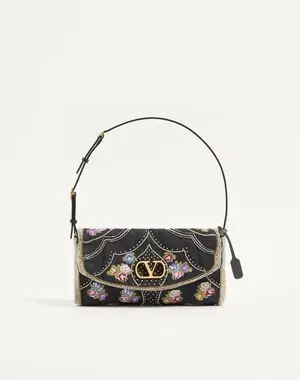 Valentino Garavani Devain Small Embroidered Shoulder Bag