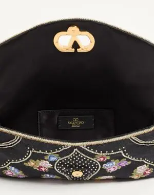 Valentino Garavani Devain Small Embroidered Shoulder Bag