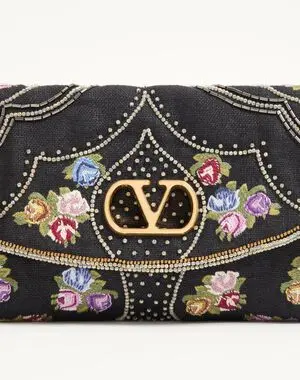Valentino Garavani Devain Small Embroidered Shoulder Bag
