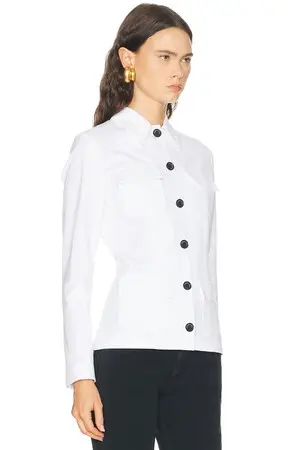 Brandon Maxwell Gage Fitted Button Up Jacket
