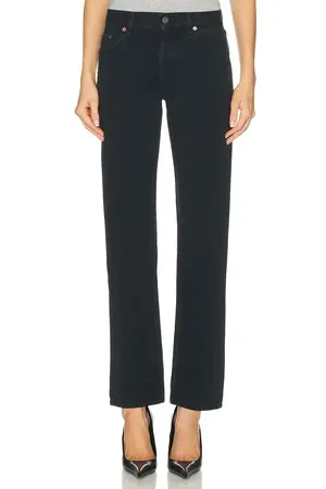 Saint Laurent Relaxed Straight Leg Jeans - Old Black