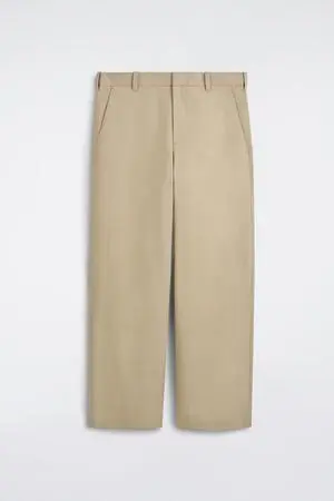Cos Cotton Relaxed-fit Wide-leg Pants - Beige