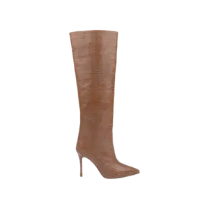 L'AGENCE Lafayette Knee-high Stiletto Boots - Dark Tan Lizard