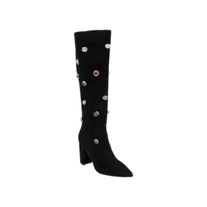 L'AGENCE Concourse Embellished Suede Knee-high Boots