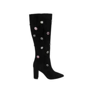 L'AGENCE Concourse Embellished Suede Knee-high Boots