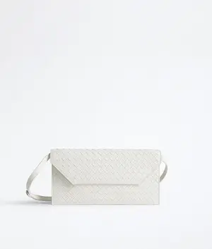 Bottega Veneta Intrecciato Piccolo Envelope Pouch - Alabaster