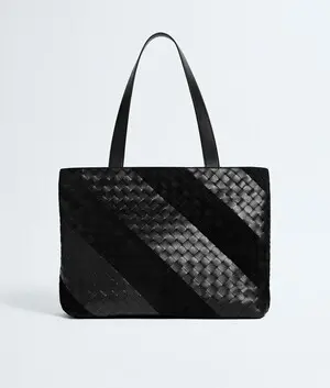 Bottega Veneta Small Intrecciato Zipped Tote - Black