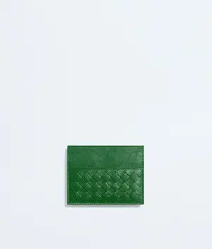 Bottega Veneta Woven Mycelium Credit Card Case - Shamrock