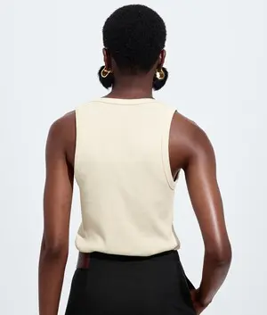 Bottega Veneta Compact Cotton Jersey Rib Tank Top