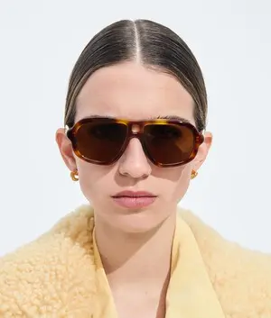 Bottega Veneta Sophia Ribbon Aviator Sunglasses