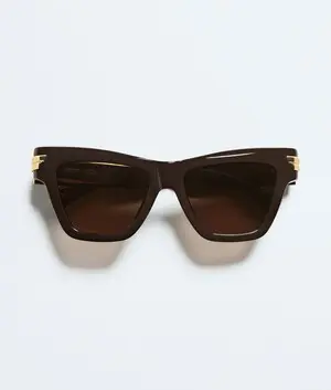 Bottega Veneta Mitre Cat Eye Sunglasses - Brown/brown