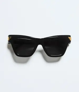 Bottega Veneta Mitre Cat Eye Sunglasses - Black/gray