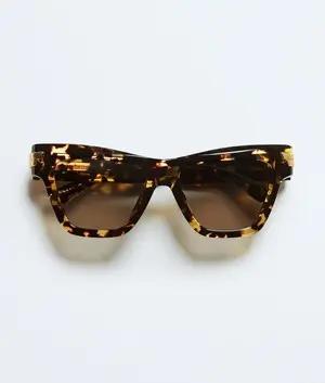 Bottega Veneta Mitre Cat Eye Sunglasses - Havana/brown