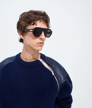 Bottega Veneta Mitre Aviator Sunglasses