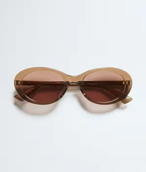 Bottega Veneta Classic Oval Sunglasses - Brown/brown
