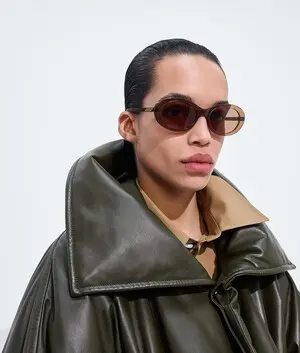 Bottega Veneta Classic Oval Sunglasses - Brown/brown