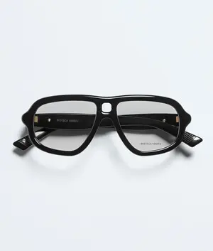 Bottega Veneta Sophia Ribbon Aviator Eyeglasses - Black/transparent