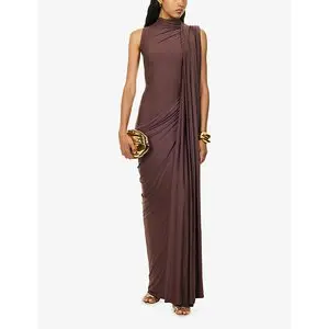 DEME Brente Draped Stretch-jersey Maxi Dress