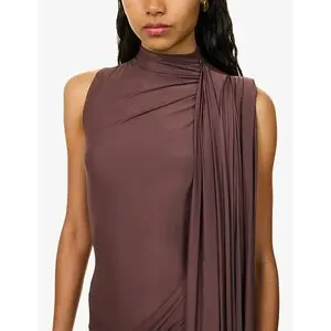 DEME Brente Draped Stretch-jersey Maxi Dress