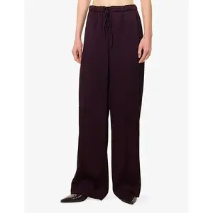Vince Drawstring Wide-leg Satin Trousers