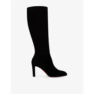 CHRISTIAN LOUBOUTIN Fannylove Tight Botta 85 Suede Knee-high Boots - Black