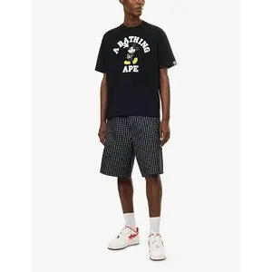 A BATHING APE X Disney Mickey Graphic Cotton-jersey T-shirt - Black