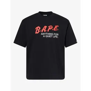 A BATHING APE Motto Logo-print Cotton T-shirt - Black