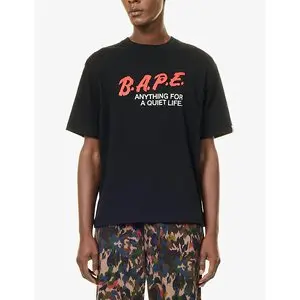 A BATHING APE Motto Logo-print Cotton T-shirt - Black