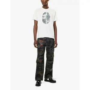 A BATHING APE Paisley Ape Head Graphic Cotton-jersey T-shirt - Ivory