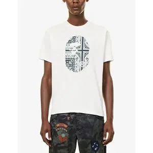 A BATHING APE Paisley Ape Head Graphic Cotton-jersey T-shirt - Ivory
